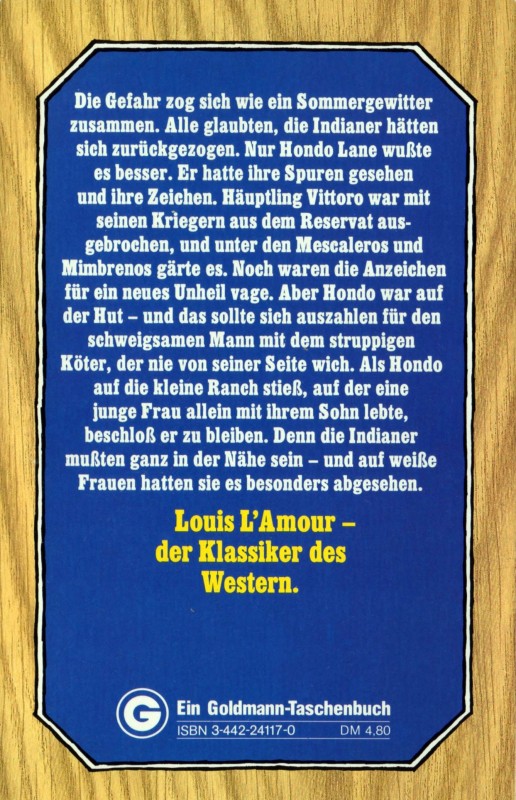 Hondo - Novel (German) | The Official Louis L'Amour Website